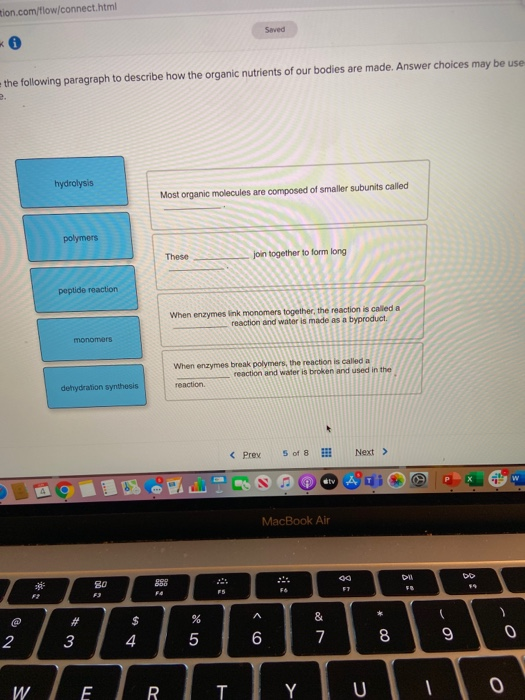 Solved tion.com/flow/connect.html Saved the following | Chegg.com