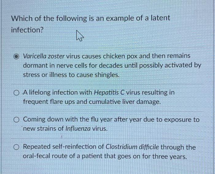 Solved Which of the following is an example of a latent | Chegg.com