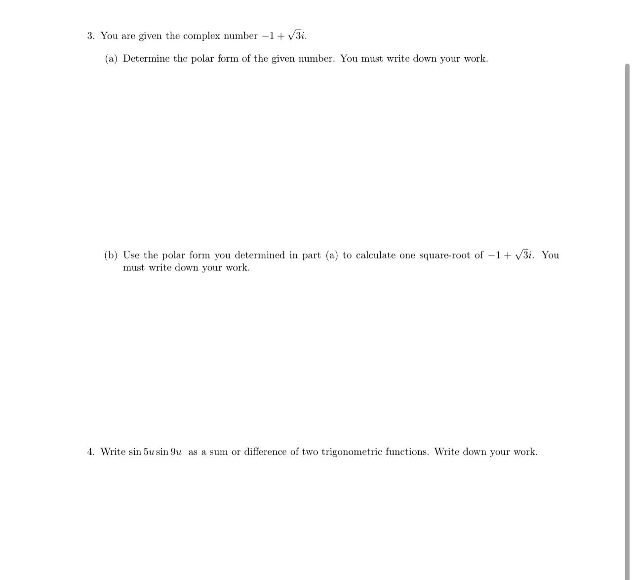 Solved You are given the complex number -1+32i.(a) | Chegg.com