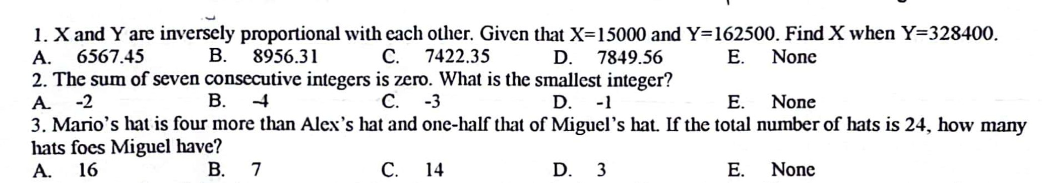 Solved x ﻿and Y ﻿are inversely proportional with each other. | Chegg.com