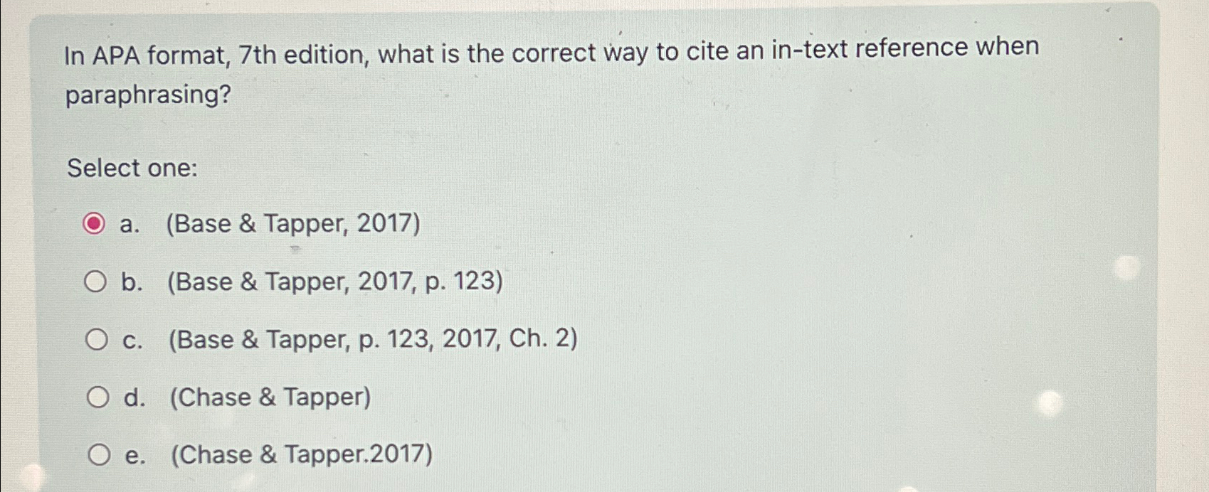 Solved In APA format, 7th edition, what is the correct way | Chegg.com