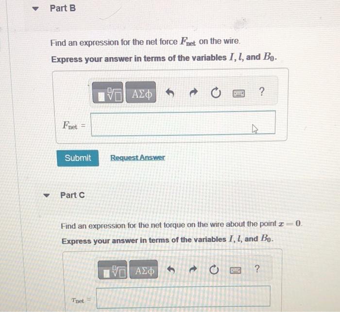 Solved A wire along the x-axis carries current I in the | Chegg.com