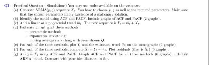 Solved Q1. (Practical Question - Simulations) You may use | Chegg.com