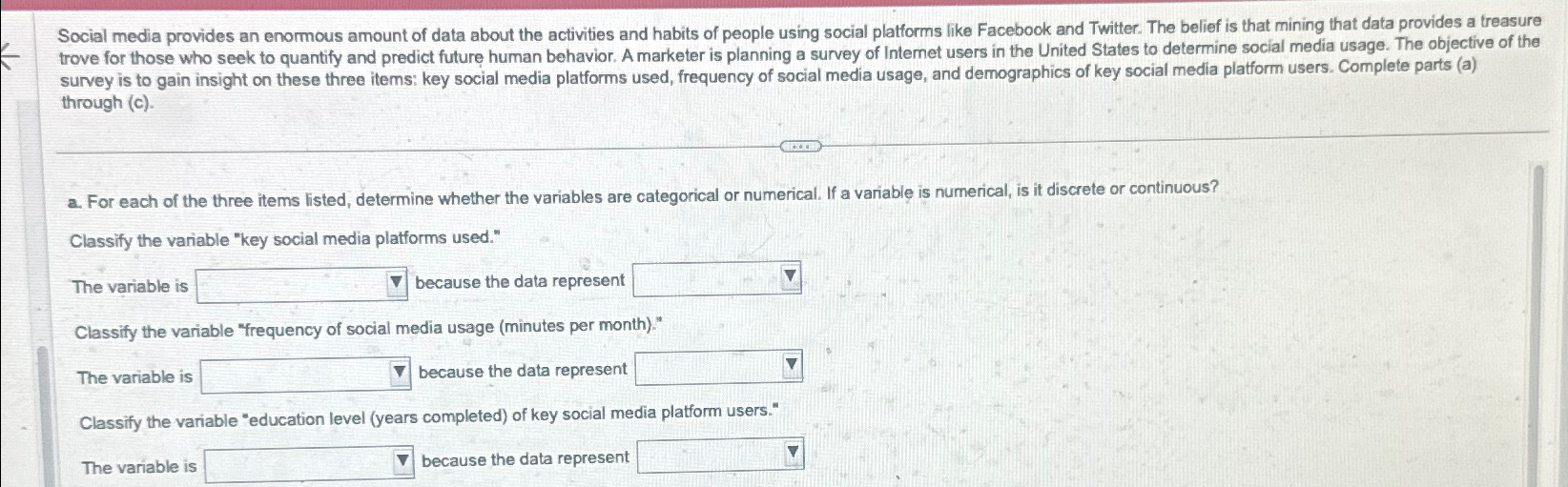 Solved Social media provides an enormous amount of data | Chegg.com