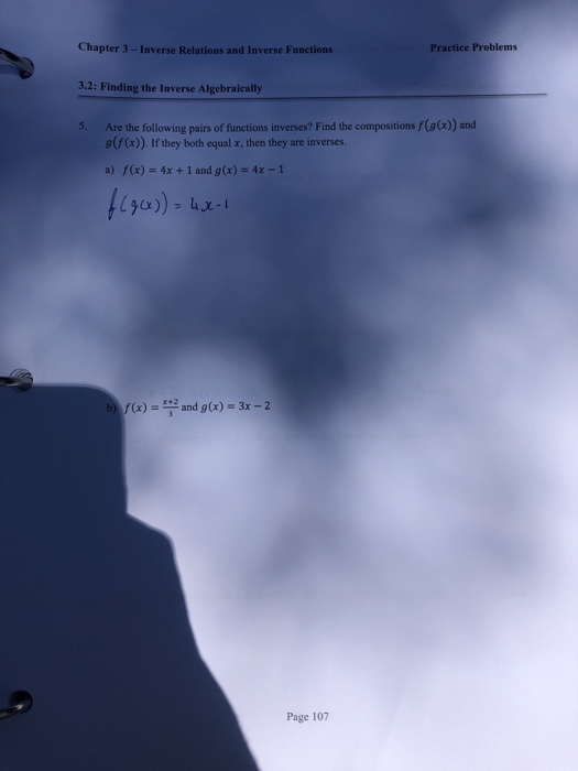 Solved Chapter 3 - Inverse Relations and Inverse Functions | Chegg.com