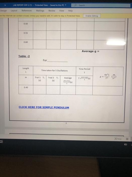 Solved -EXP-21) Protected ViewSaved to this PC Design Layout | Chegg.com