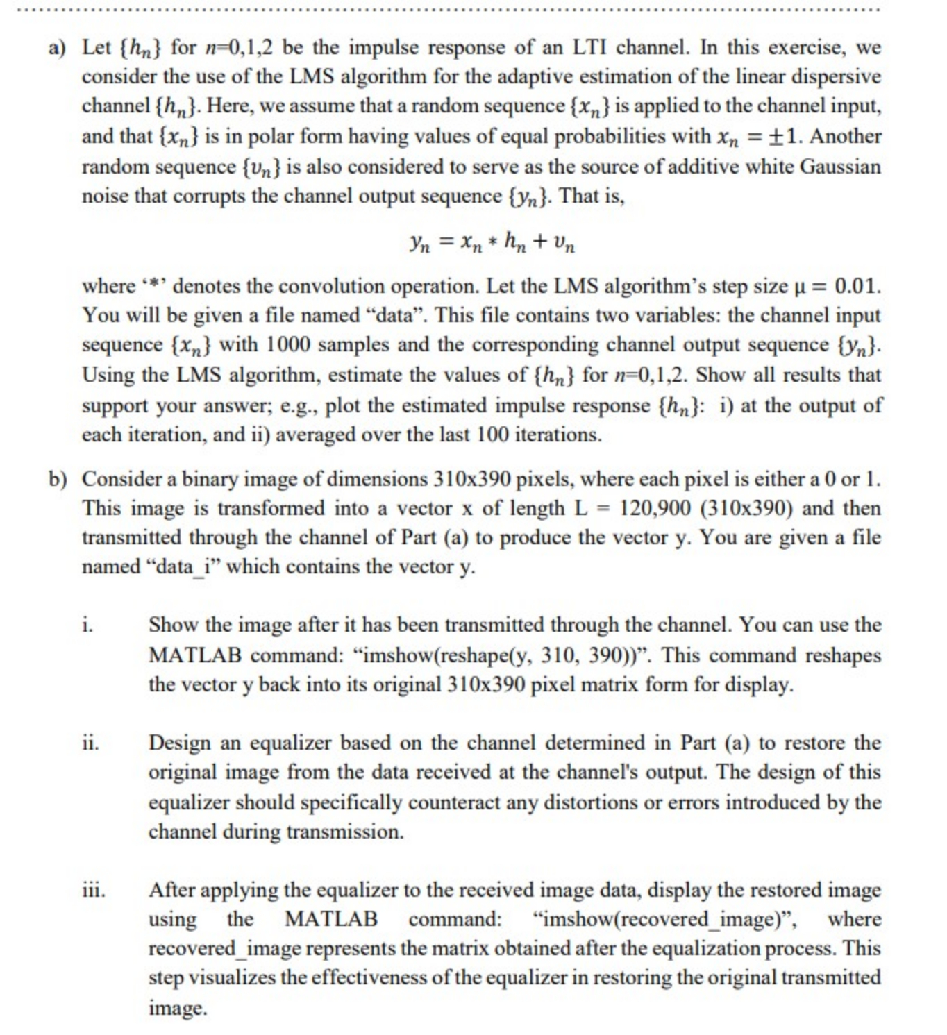Solved a) ﻿Let {hn} ﻿for n=0,1,2 ﻿be the impulse response of | Chegg.com