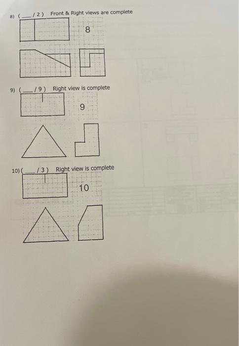 Solved Directions: 1. Complete the three views of each | Chegg.com