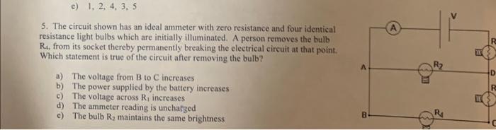 Solved 5. The circuit shown has an ideal ammeter with zero | Chegg.com