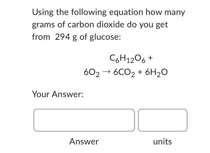 Solved Using the following equation how many grams of carbon | Chegg.com