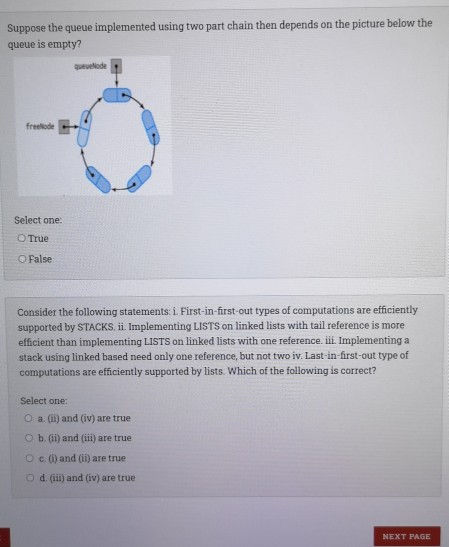 Solved Suppose The Queue Implemented Using Two Part Chain 9265