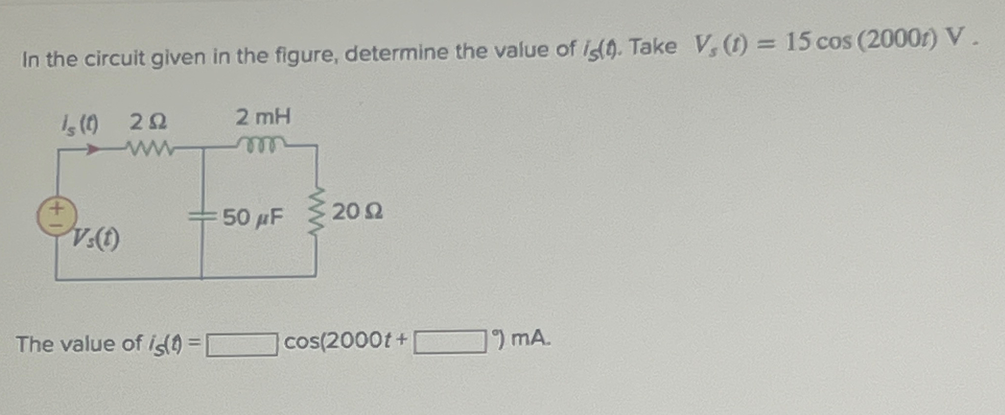 Solved In the circuit given in the figure, determine the | Chegg.com