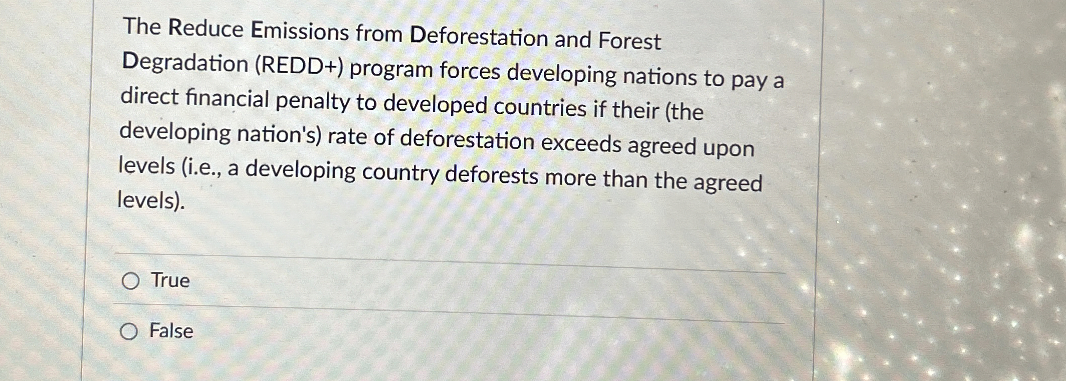 Solved The Reduce Emissions from Deforestation and Forest | Chegg.com