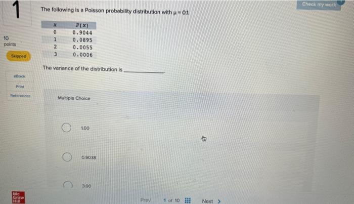 Solved The following is a Poisson probability distribution | Chegg.com