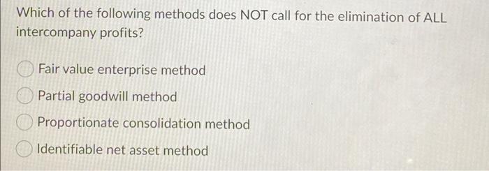 Solved Which of the following methods does NOT call for the | Chegg.com