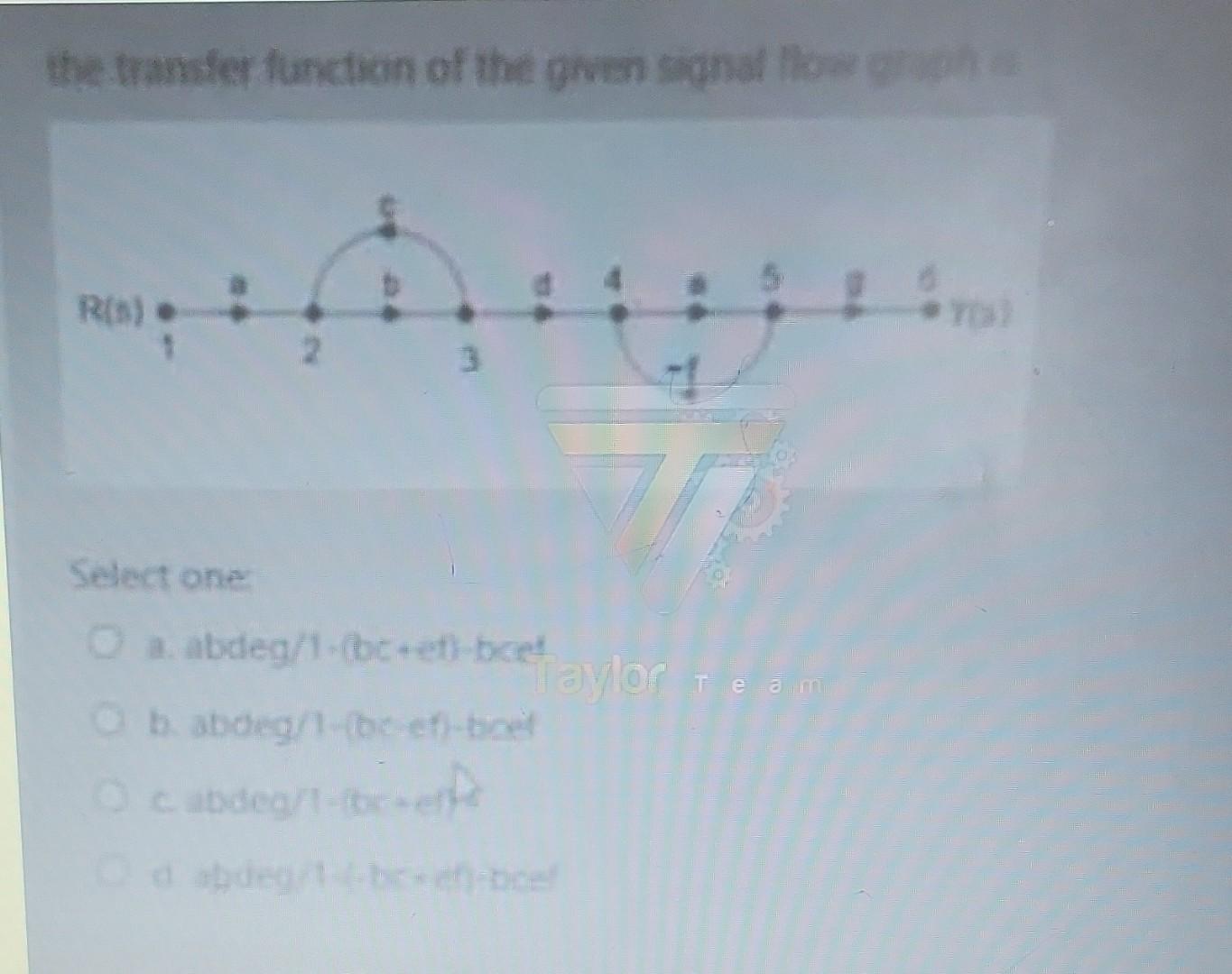 Solved the transfer function of the given signal flow graph | Chegg.com