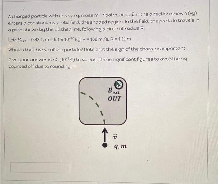 Solved A charged particle with charge q. mass m, initial | Chegg.com
