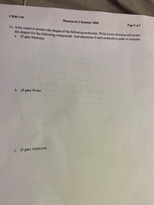 Solved Chm 110 Homework I Summer 2020 Page 5 Of 5 10 Arba