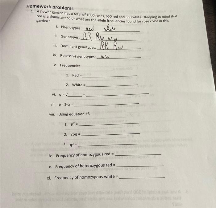 Solved Homework problems 1. A flower garden has a total of | Chegg.com