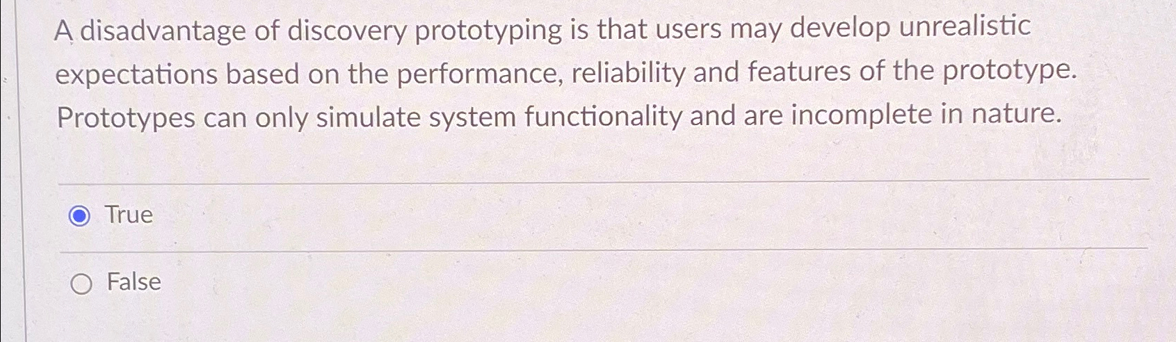 Solved A disadvantage of discovery prototyping is that users | Chegg.com