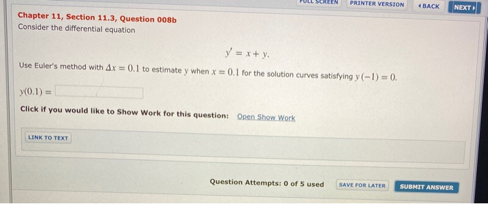 Solved PULL SCREEN PRINTER VERSION BACK NEXT Chapter 11, | Chegg.com