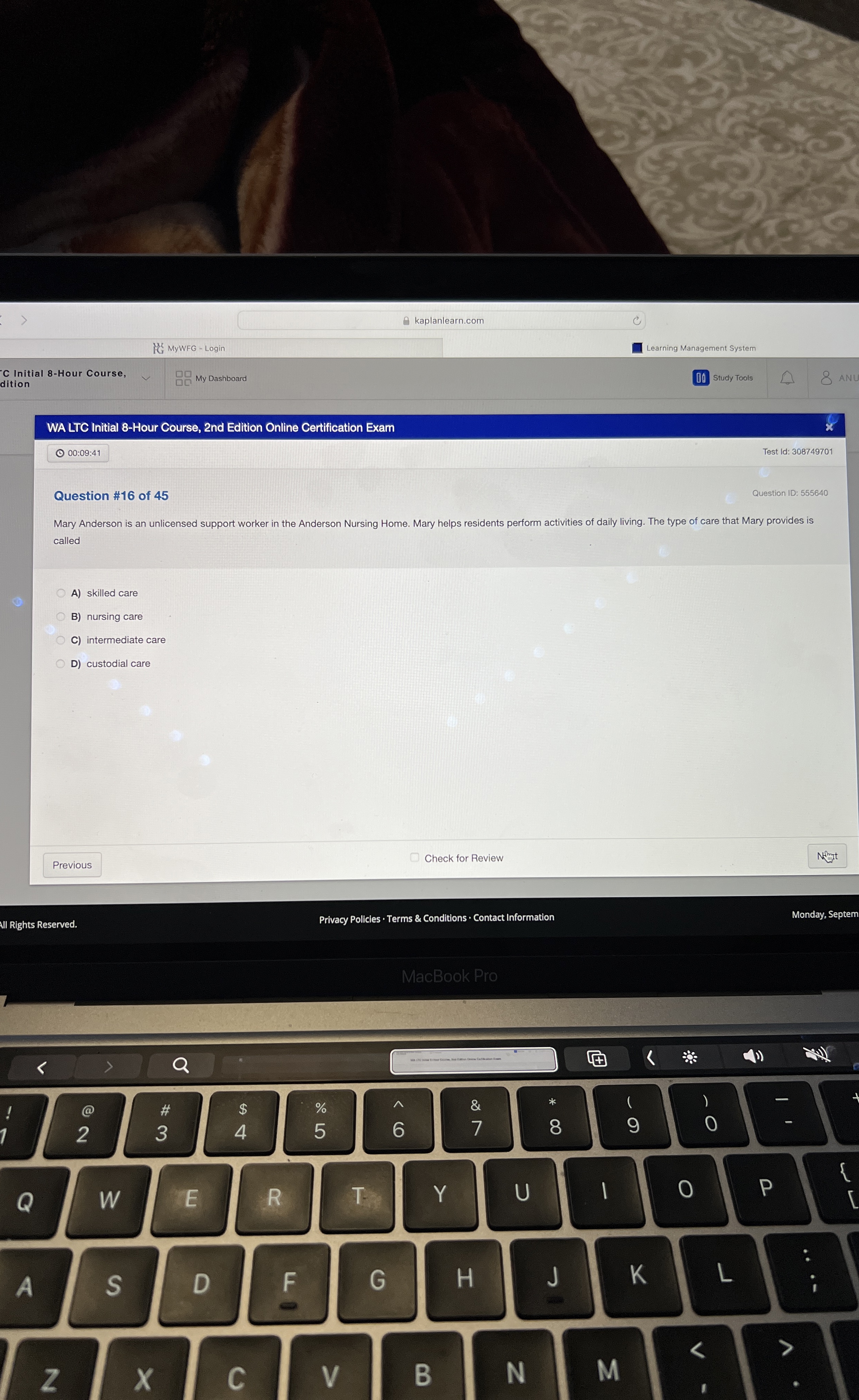 Solved kaplanlearn.com災 ﻿MyWFG - ﻿LoginLearning Management | Chegg.com