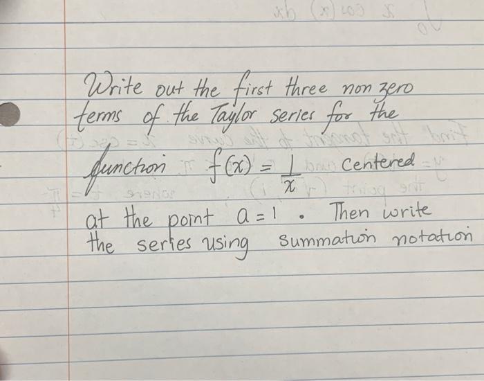 Solved Write out the first three non zero terms of the | Chegg.com