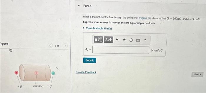 Solved What is the net electric flux through the cylindor of | Chegg.com