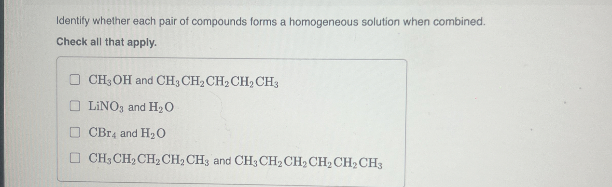 Solved Identify whether each pair of compounds forms a | Chegg.com