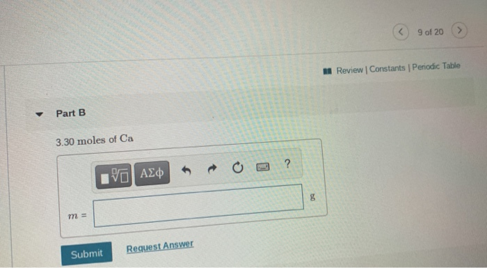 Solved 9 of 20 A Review Constants Periodic Table Part A 1.30 | Chegg.com