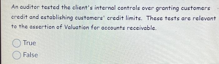 Solved Valuation is an assertion with a high risk of | Chegg.com