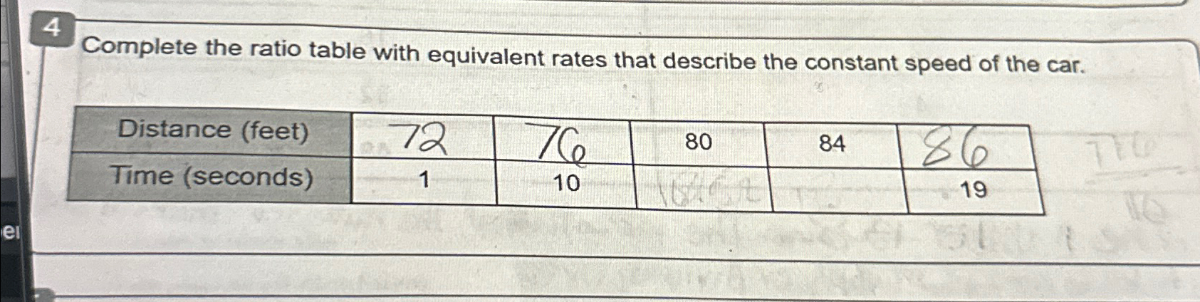 Solved 4 ﻿Complete the ratio table with equivalent rates | Chegg.com