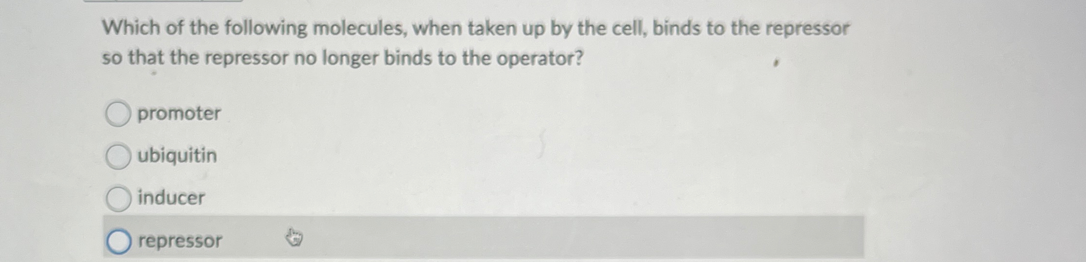 Solved Which of the following molecules, when taken up by | Chegg.com