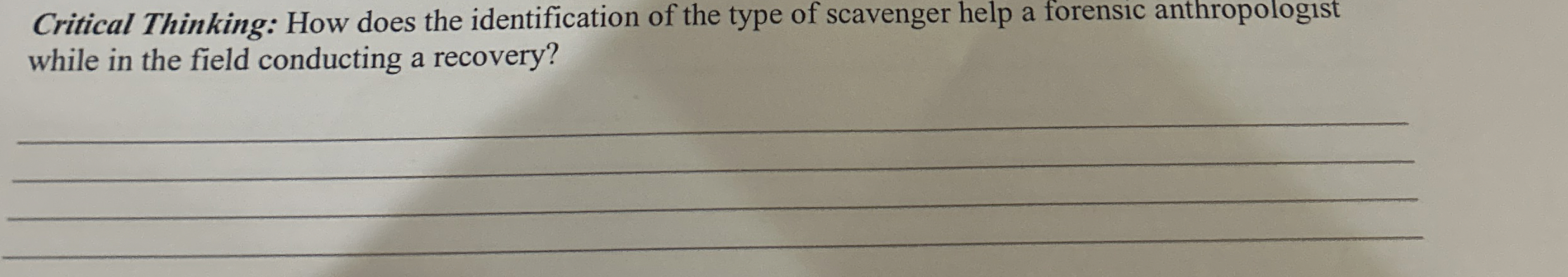 Solved Critical Thinking: How does the identification of the | Chegg.com
