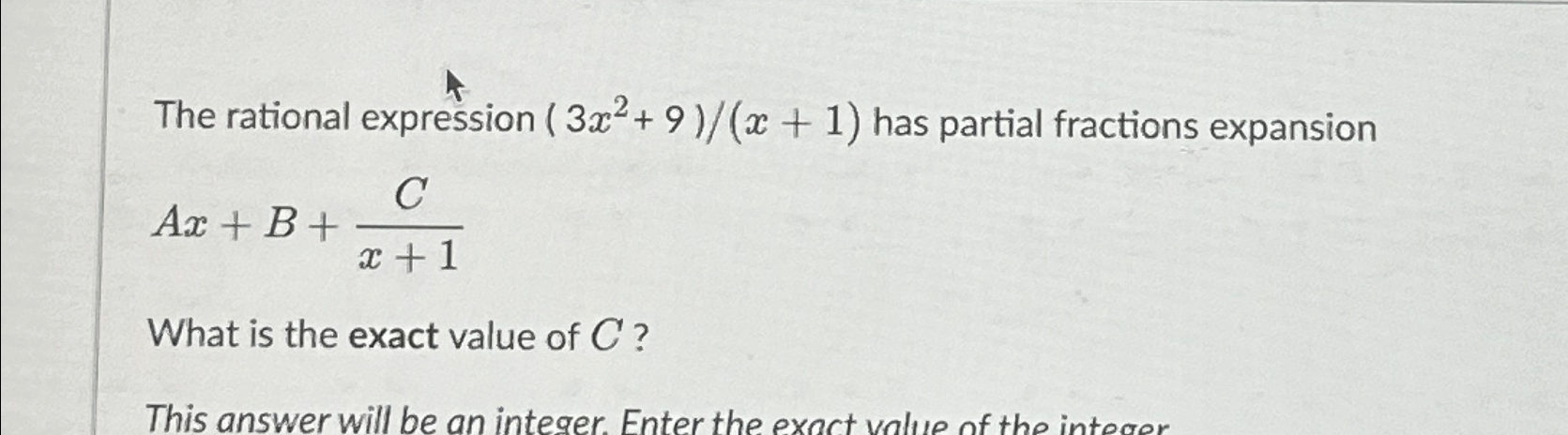 Solved The rational expression 3x2+9x+1 ﻿has partial | Chegg.com
