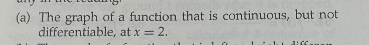 Solved (a) ﻿The graph of a function that is continuous, but | Chegg.com