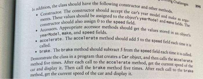 Solved 2. Car Class Write a class named Car that has the | Chegg.com