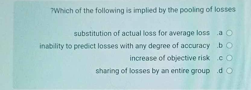 Solved ?Which of the following is implied by the pooling of | Chegg.com