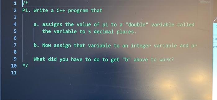 Solved P1. Write a C++ program that a. assigns the value of | Chegg.com