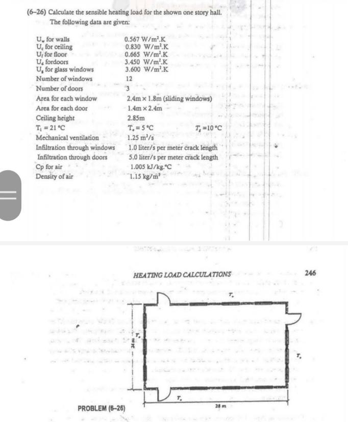 Solved 12 (6-26) Calculate the sensible heating load for the | Chegg.com