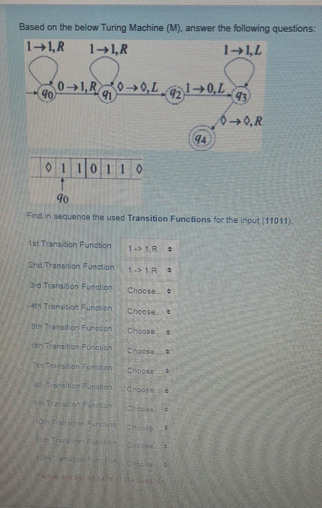 Solved Based on the below Turing Machine (M), answer the | Chegg.com