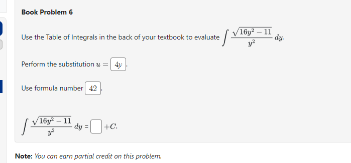 Solved Book Problem 6Use the Table of Integrals in the back | Chegg.com