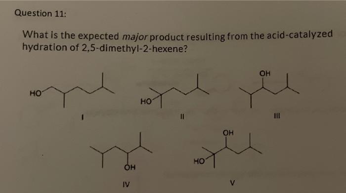 Solved What is the expected major product resulting from the | Chegg.com