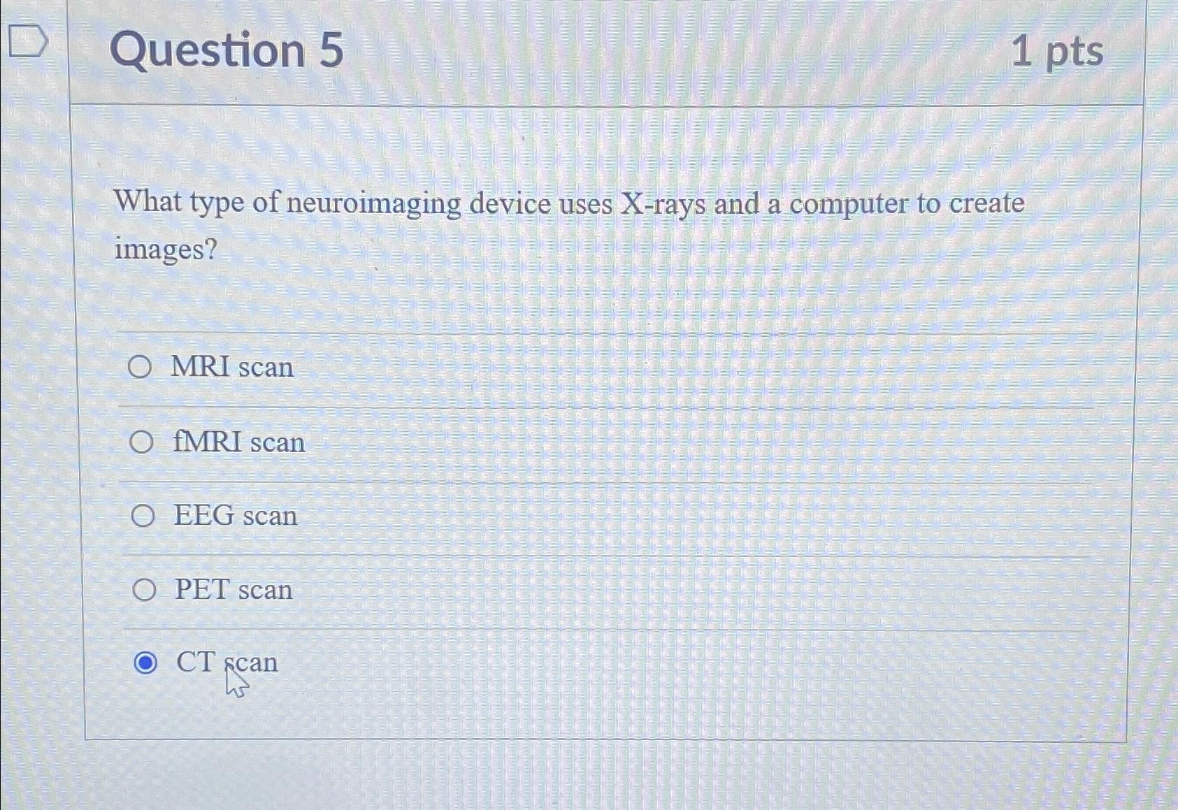 Solved Question 51 ptsWhat type of neuroimaging device uses | Chegg.com Solved Question 51 ptsWhat type of neuroimaging device uses | Chegg.com