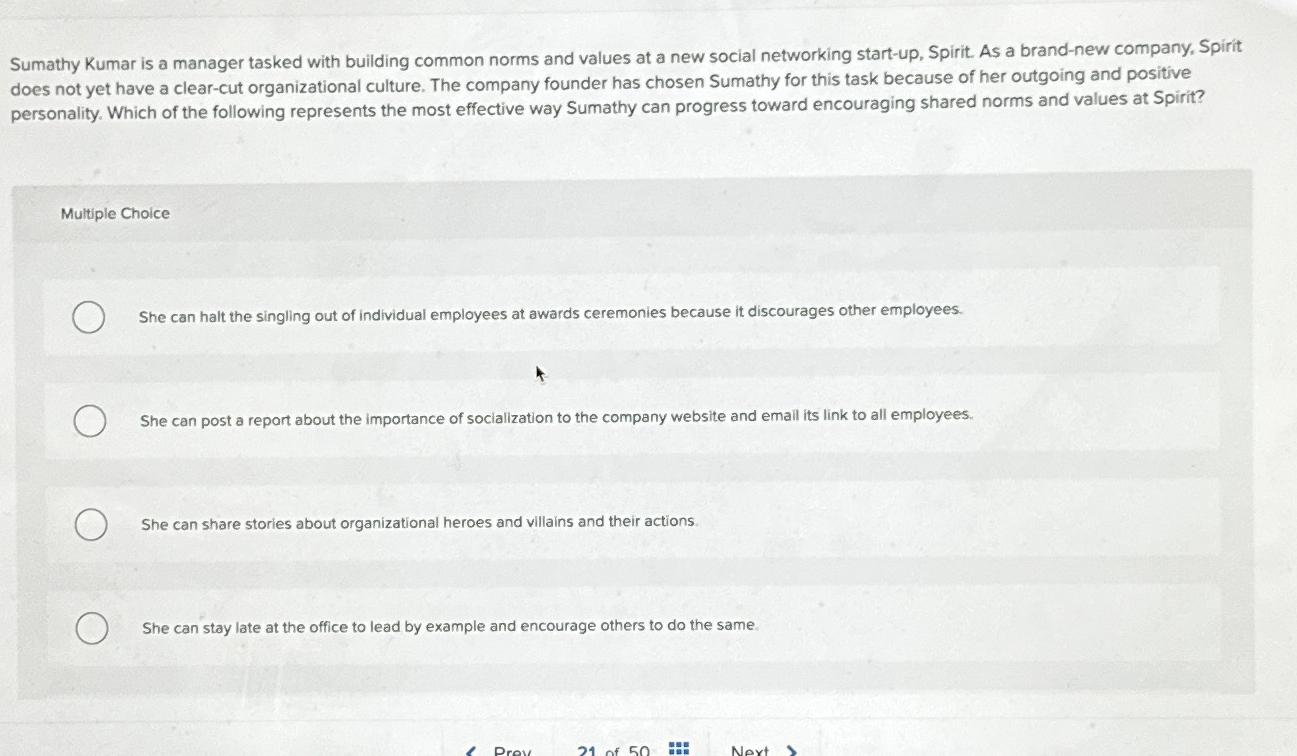 Solved Sumathy Kumar is a manager tasked with building | Chegg.com