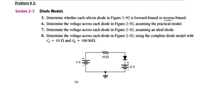 Solved 2-3 Diode Models 5. Determine whether each silicon | Chegg.com
