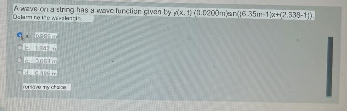 Solved A wave on a string has a wave function given by | Chegg.com