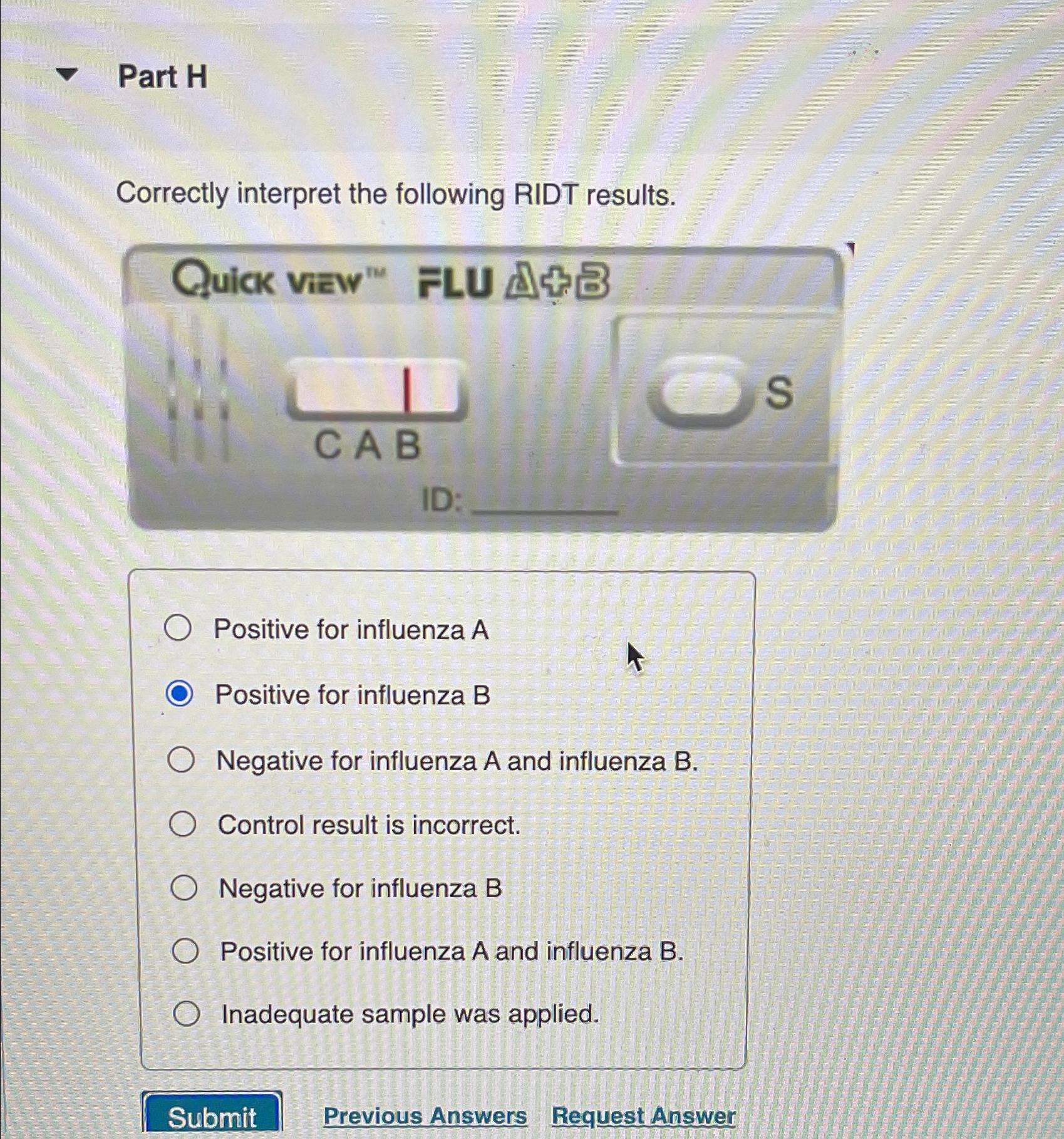 Solved Part HCorrectlv internret the followina RIDT | Chegg.com