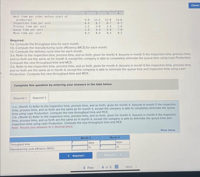 Solved Required: 1-a. Compute the throughput time for each | Chegg.com