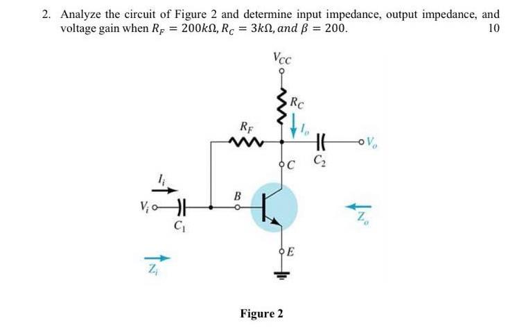 Solved 2. Analyze the circuit of Figure 2 and determine | Chegg.com